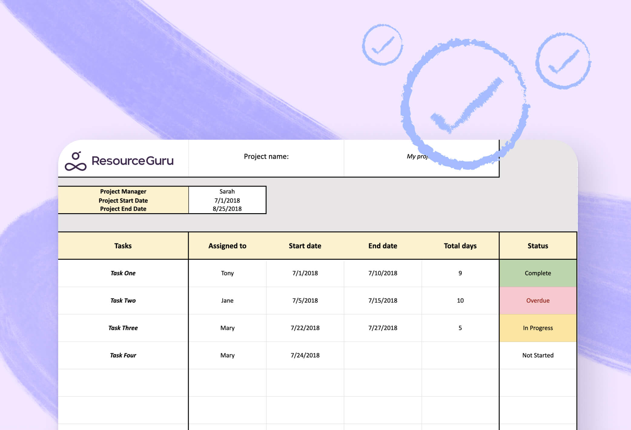 Free Excel Project Plan Template Download