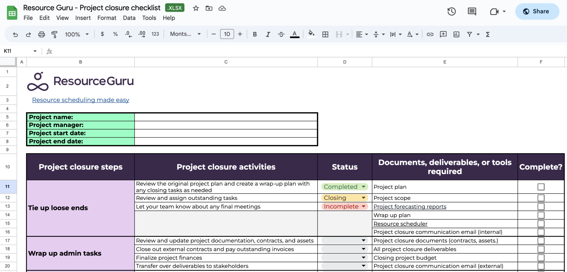 Project closure checklist (+ free template)