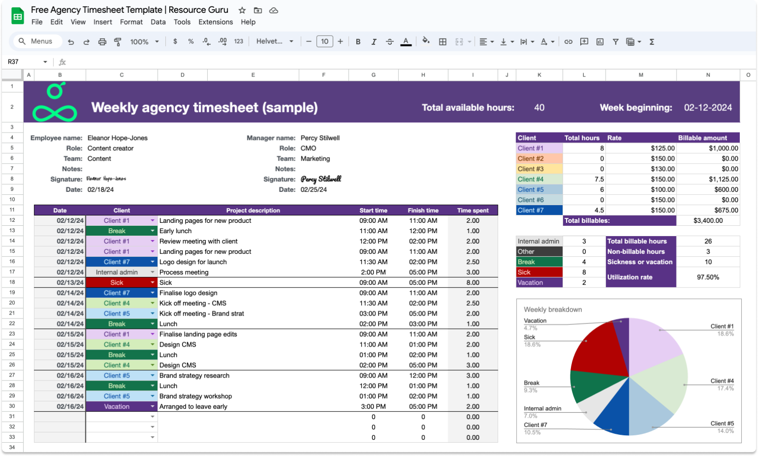 Agency timesheet template: Free to use and download