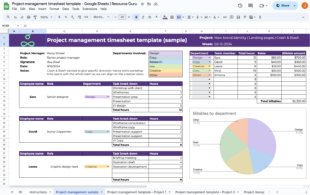 Project and project management timesheet templates