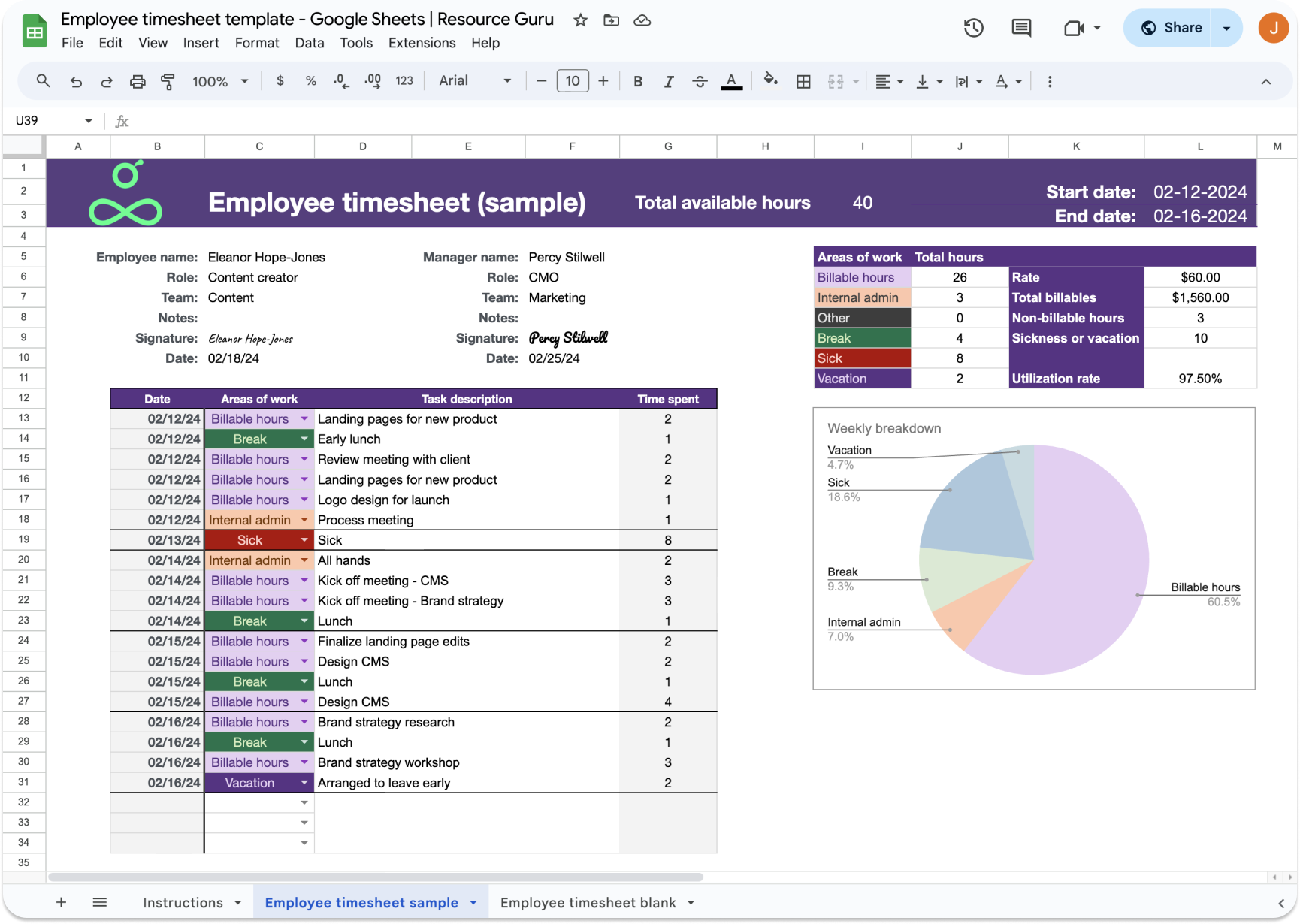 Free employee timesheet templates (individual and multiple)