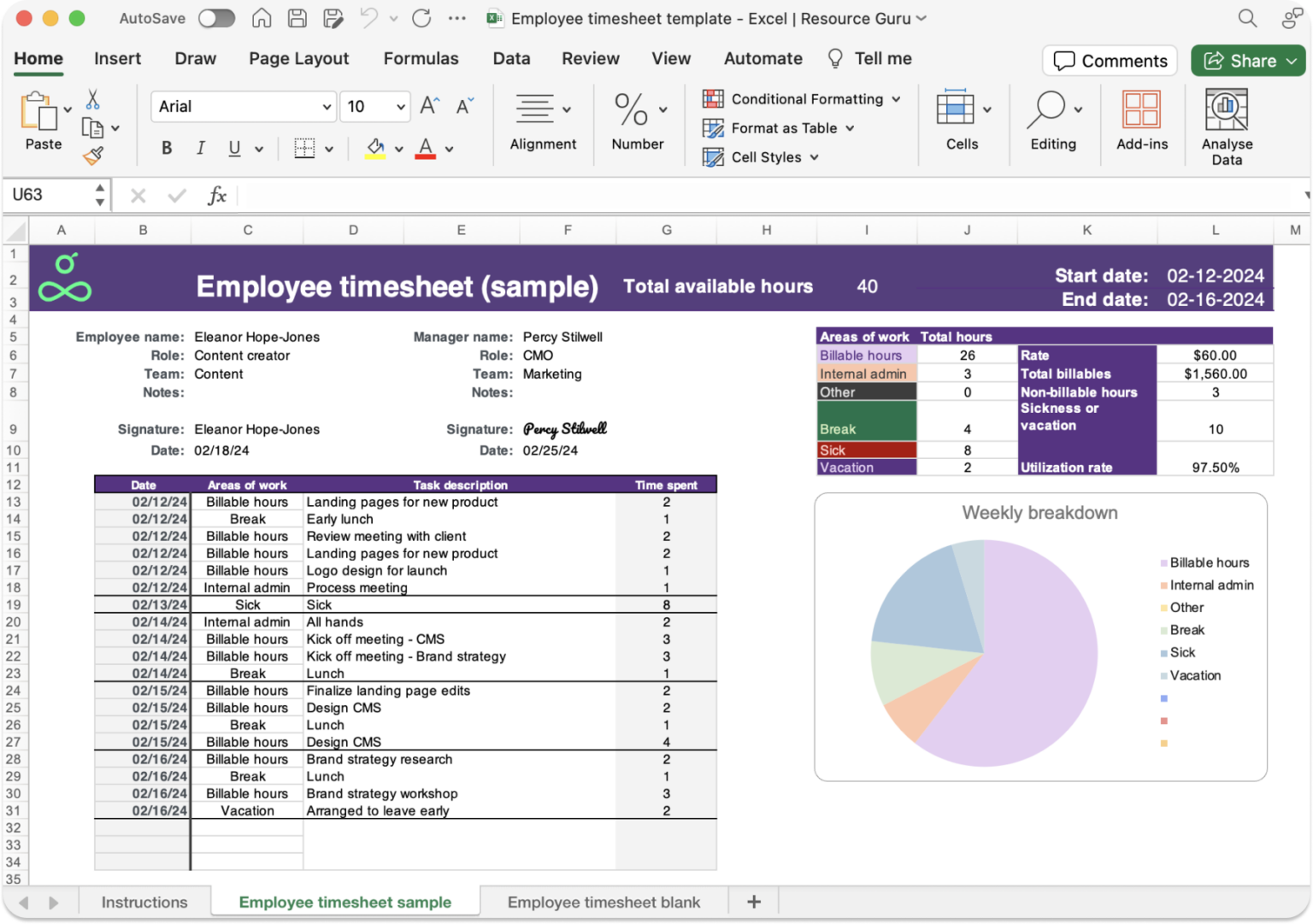 Free employee timesheet templates (individual and multiple)