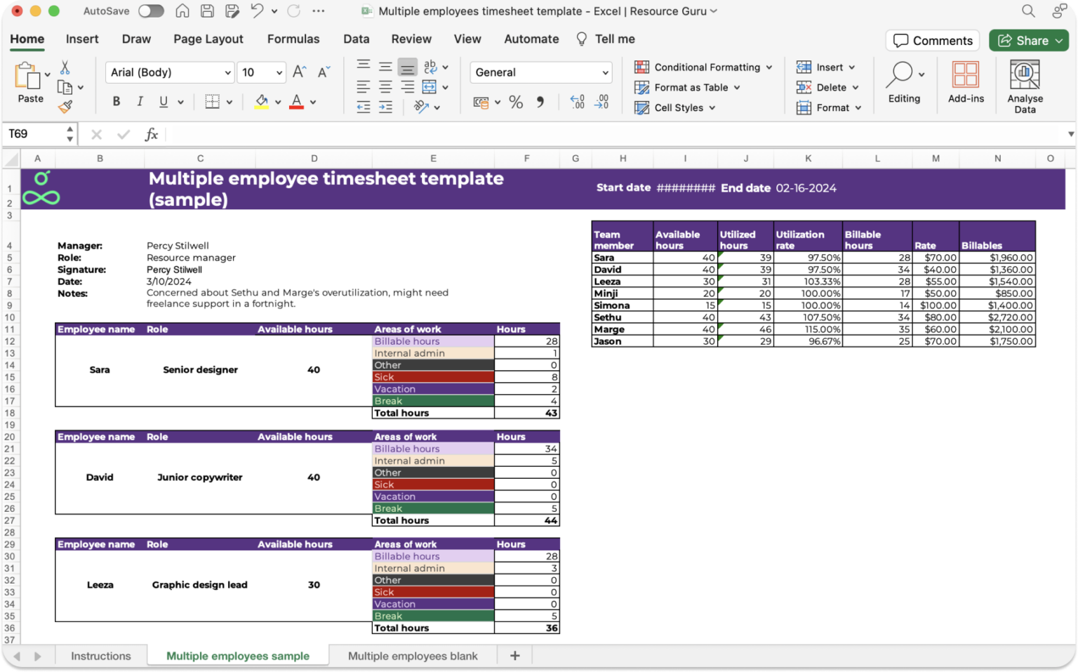 Free employee timesheet templates (individual and multiple)