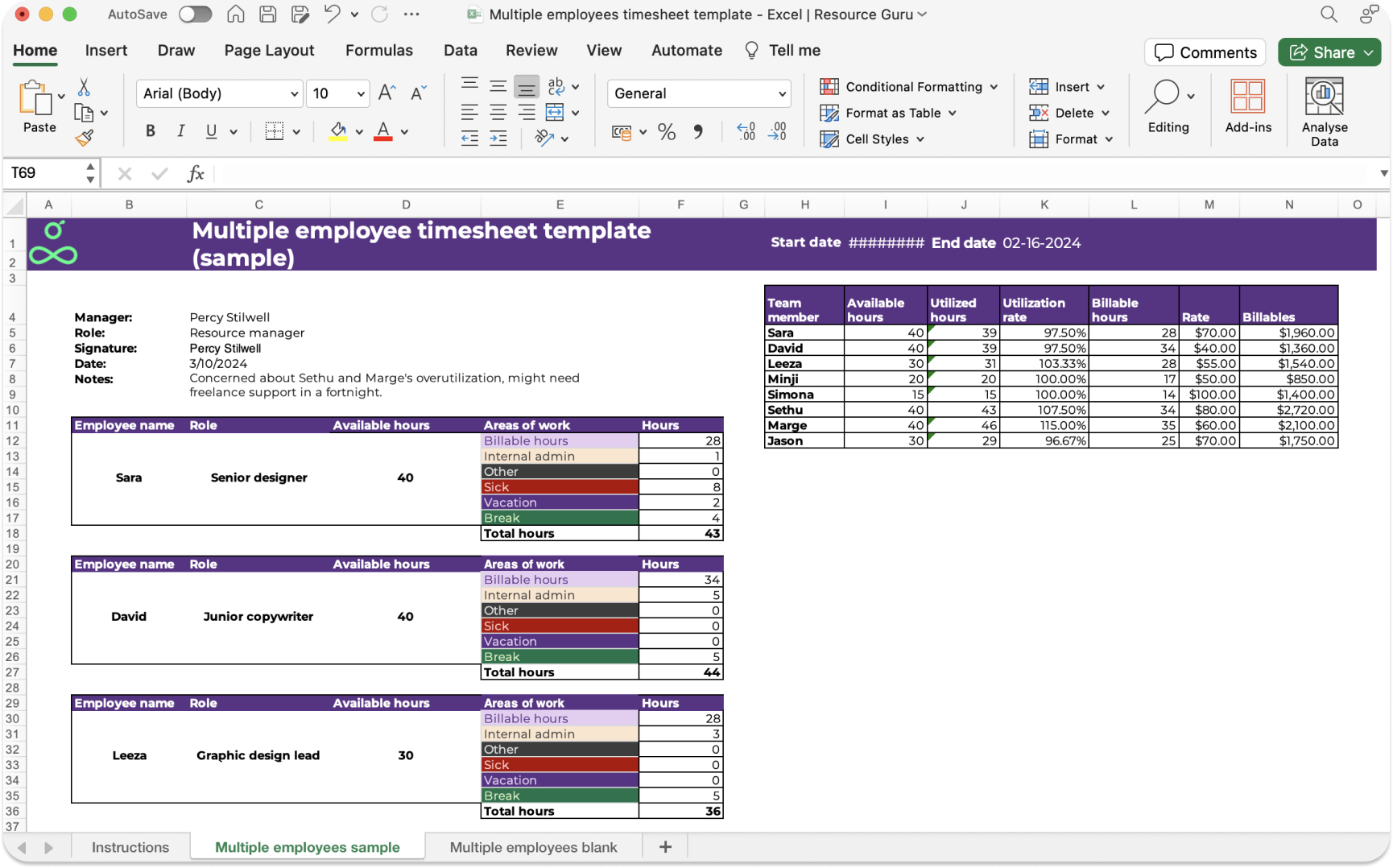 Free employee timesheet templates (individual and multiple)