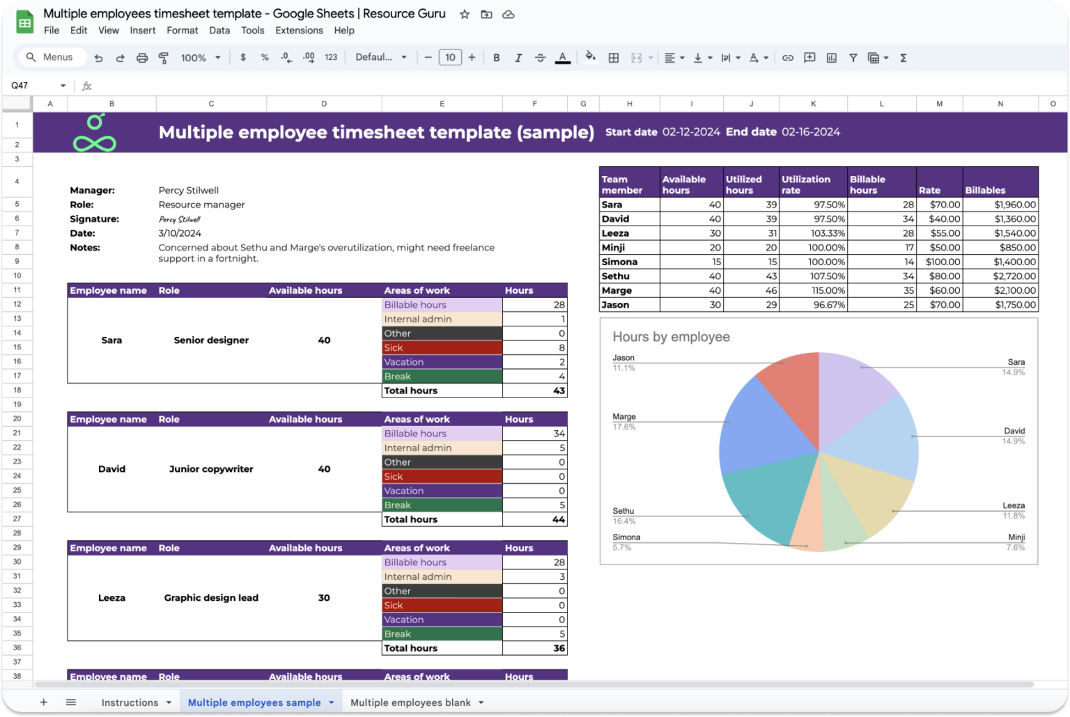 Free employee timesheet templates (individual and multiple)